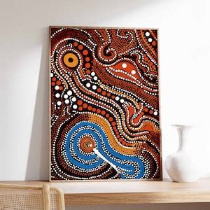 Aboriginal Print Cultural Wall Art Indigenous Poster Tribal Decor