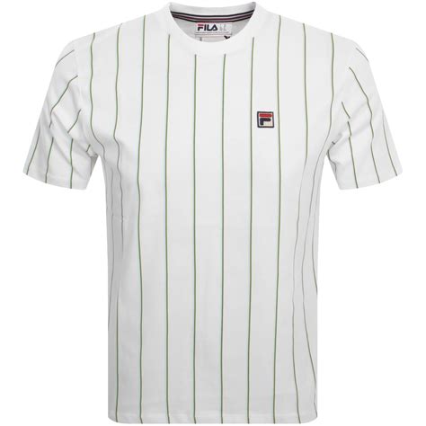 Fila Vintage Pin Striped T Shirt White Mainline Menswear United States