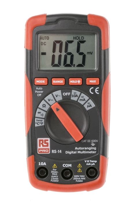 Rs Pro Rs Pro Rs14 Handheld Digital Multimeter 10a Ac Max 10a Dc