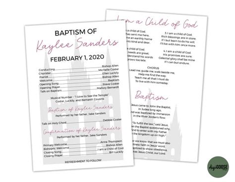 Lds Baptism Program Template Editable Editable Lds Baptism Program