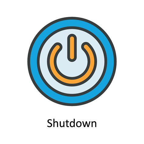 Shutdown Vector Fill Outline Icon Design Illustration Multimedia