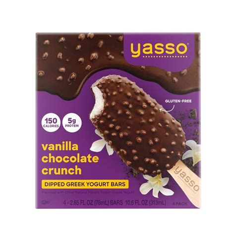 Yasso Frozen Greek Yogurt Indulgent Vanilla Chocolate Crunch 4ct Frozen Greek Yogurt
