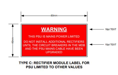 Type C Rectifier Module Label Limited To Other Values White On Red