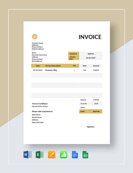 6 Notary Invoice Templates Pdf Word