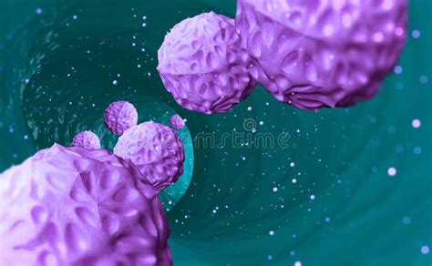 Allergens In Body Under Microscope Spores Of Pollen Fungi Germs Viruses Stock Illustration