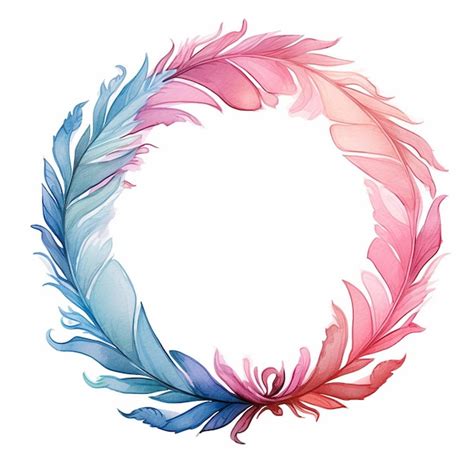 Feather Frame Isoleted On White Premium Ai Generated Image