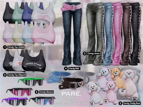 Candy Set ParÉ En 2025 Sims 4 Contenu Personnalisé Sims Tenues Mode
