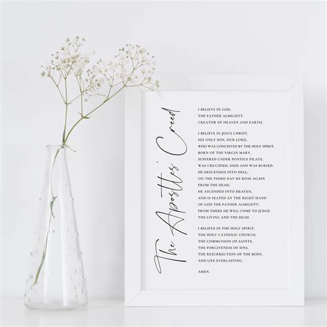 The Apostles Creed Print Bible Verse Wall Art Digital Download Etsy