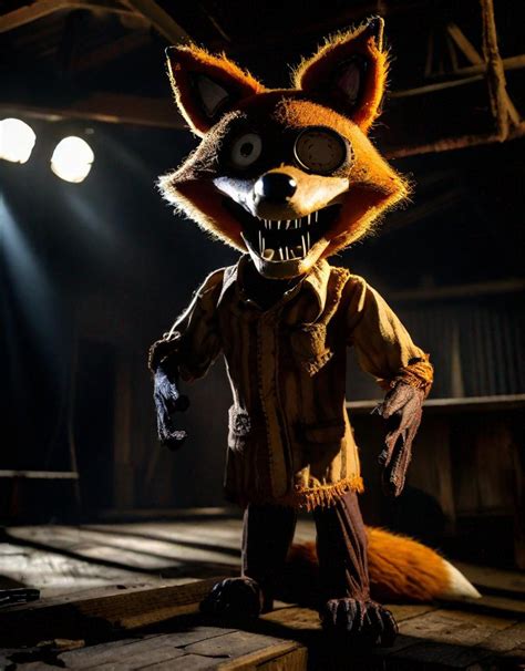 A Creepy Animatronic Fox With An Eyepatch Hook Hand