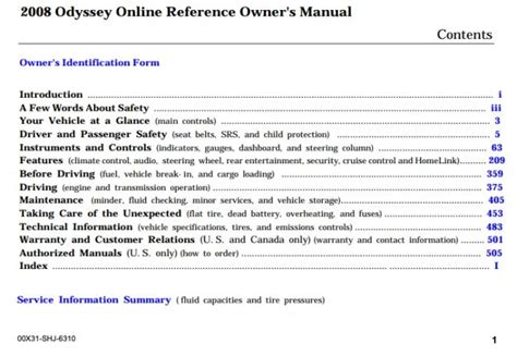 🥇 2026 Honda Odyssey Owners Manual In Pdf