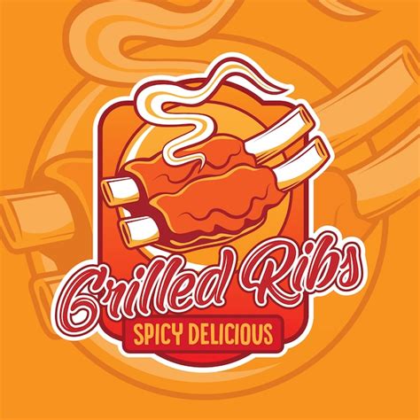 Premium Vector Grilled Ribs Logo Design