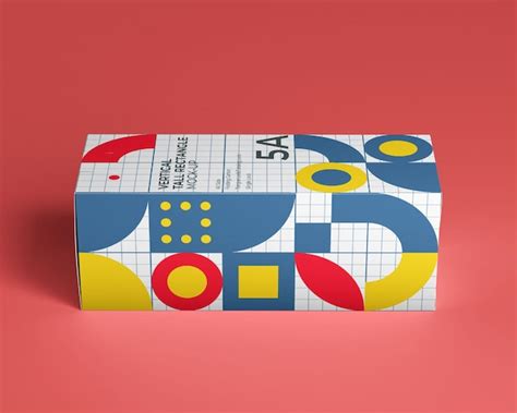 Premium Psd Tall Rectangular Box Package Foldable Carton Catalog Lock