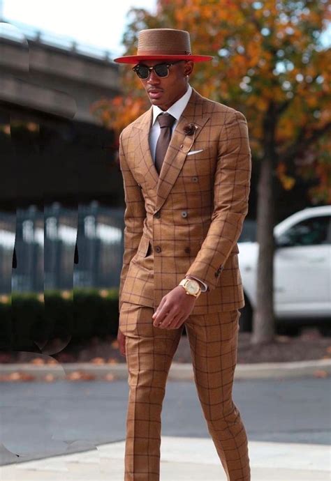 Men Brown Slim Fit Suit By Hacya Mens Suits Afrikrea