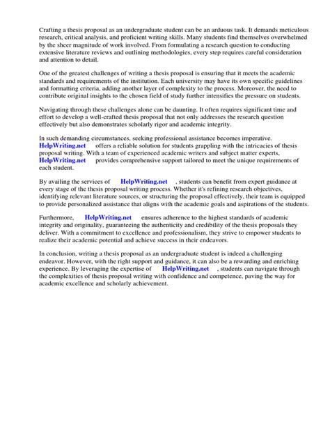 Thesis Proposal Example Undergraduate Pdf Thesis Methodology