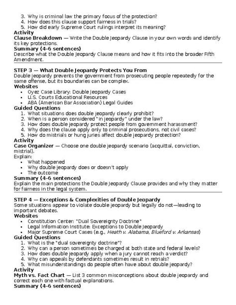 Double Jeopardy The Fifth Amendment Webquest And Project Tpt