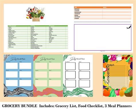 Digital Downloadprintable Grocery Bundle Etsy