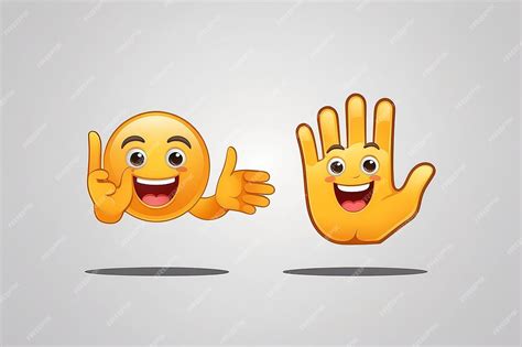 Waving Hand Gesture Emoji Icon Illustration Sign Hello And Goodbye