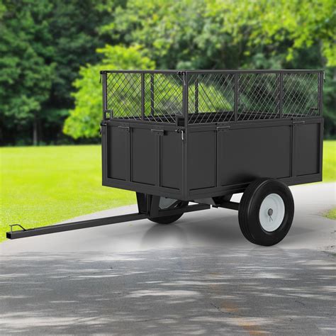 Telyswee Utility Trailer Heavy Duty Atv Trailer 750lbs 17 Cu Ft Lawn