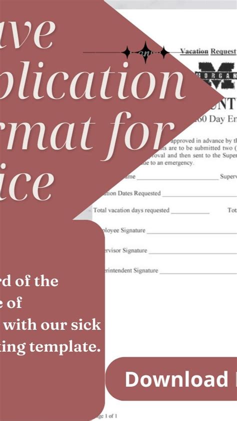 Simple Leave Application Form Templates