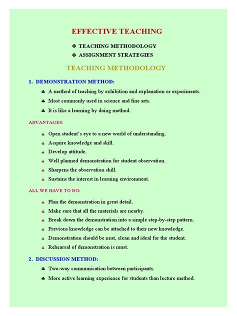 Assignment And Teaching Methodology Pdf Teaching Method Learning