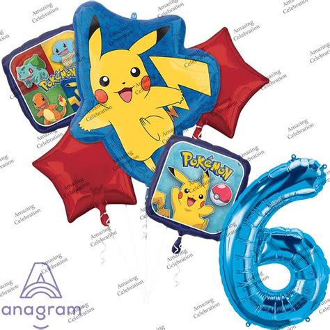 Pikachu Pokemon Birthday Balloon Bouquet Officially Licensed Etsy