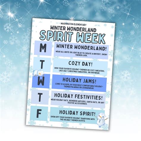 Winter Spirit Week Halloween Spirit Week Winter Spirit Week Fall