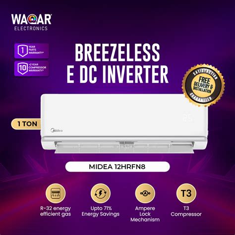 Midea Breezless E Dc Inverter 12hrfn8 1 Ton Waqar Electronics
