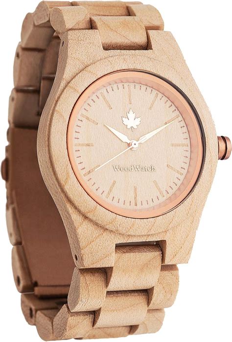 Woodwatch The Official Menwomens Maple Rose Gold Natural Wood Wrist