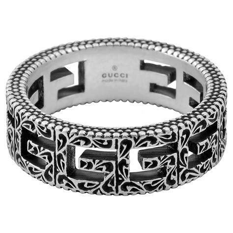 Gucci G Cube Silver Motif Ring Size 16 Ybc576993001 Jewelry Ladies
