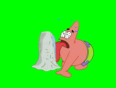 Patrick Licking Sand Meme Spongebob Squarepants Green Screen