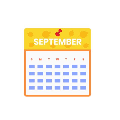 September Calendar Header Clipart