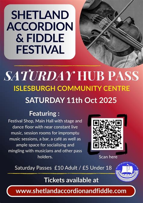 Festival Hub Pass Saturday Only Shetland Accordion And Fiddle Club