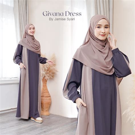 Jual Jamise Syari Givana Dress Jamise Syari Dress Abaya Gamis Abaya