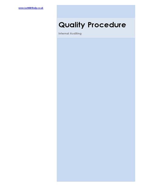 Qms Internal Auditing Procedure Pdf Audit Internal Audit