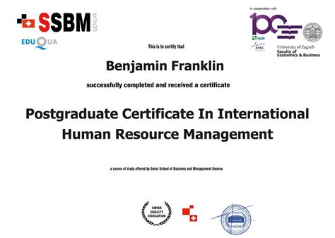 Postgraduate Certificate In International Human Resource Management