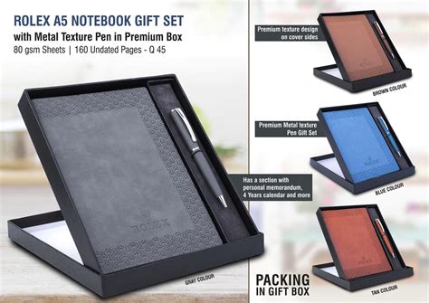 Rolex Notebook With Metal Texture Pen T Box Corporate Ts