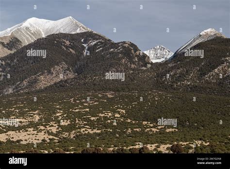 13580 Foot Twin Peaks And Distant 14042 Foot Ellingwood Point Rise
