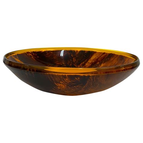 Midcentury Plexiglass With Tortoiseshell Effect Italian Round