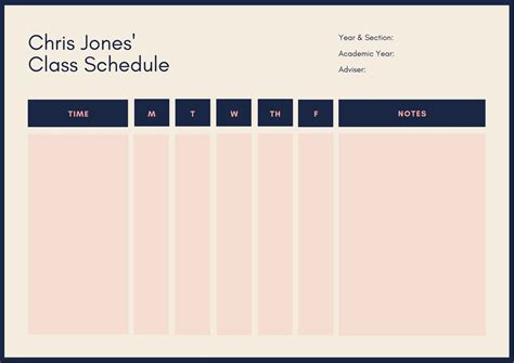 Class Schedule Maker Create Free Timetables Online Canva