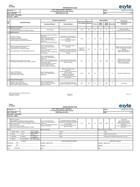 S96029 F07c Itp 006 Rev0 Osm Exhaust Duct Work Pdf Duct Flow