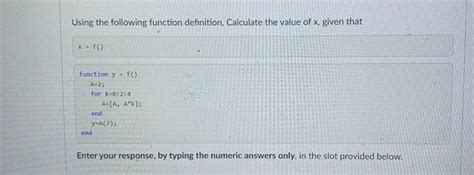 Solved Using The Following Function Definition Calculate