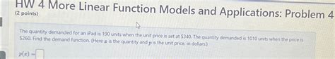 Solved 4 ﻿more Linear Function Models And Applications
