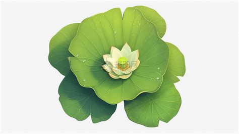 一簇美丽的卡通荷叶插画图片下载 正版图片402603803 摄图网