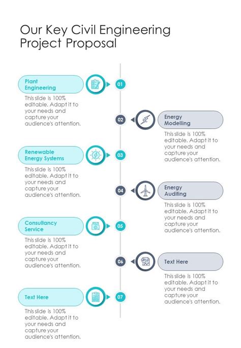 Our Key Civil Engineering Project Proposal One Pager Sample Example