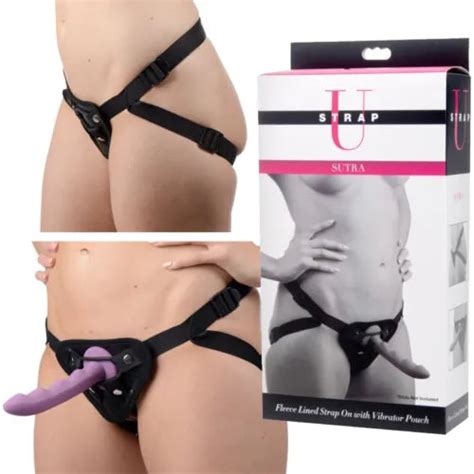 Soft Fleece Lined Strap On Comfort Crotchless Harness Vibrator Pouch Anal Sex