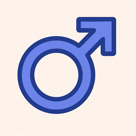 Create A Minimal Male Gender Symbol Emoji In Flat Blue Style Suitable