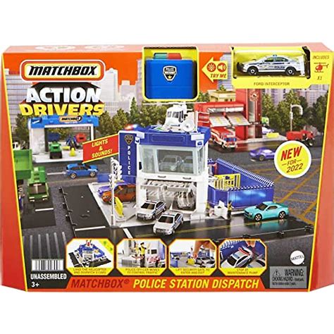 Exciting Matchbox Police Station Playset With Helicopter