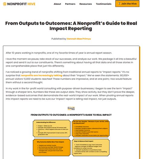 From Outputs To Outcomes A Nonprofits Guide To Real Impact Reporting
