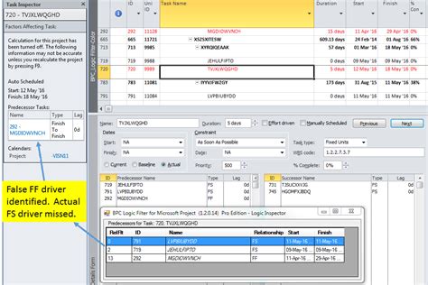 Problems With Driving Logic In Task Inspector And Task Paths Microsoft Project