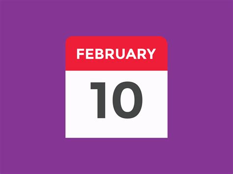 February 10 Calendar Reminder 10th February Daily Calendar Icon